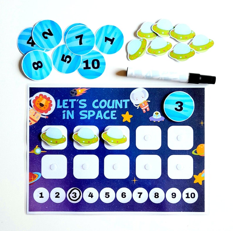 Space Counting Activity Numbers 1 to 10 Count for Kids - Etsy