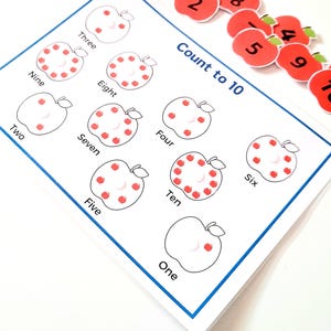 Learn to Count 1 to 10 With Apple - Etsy