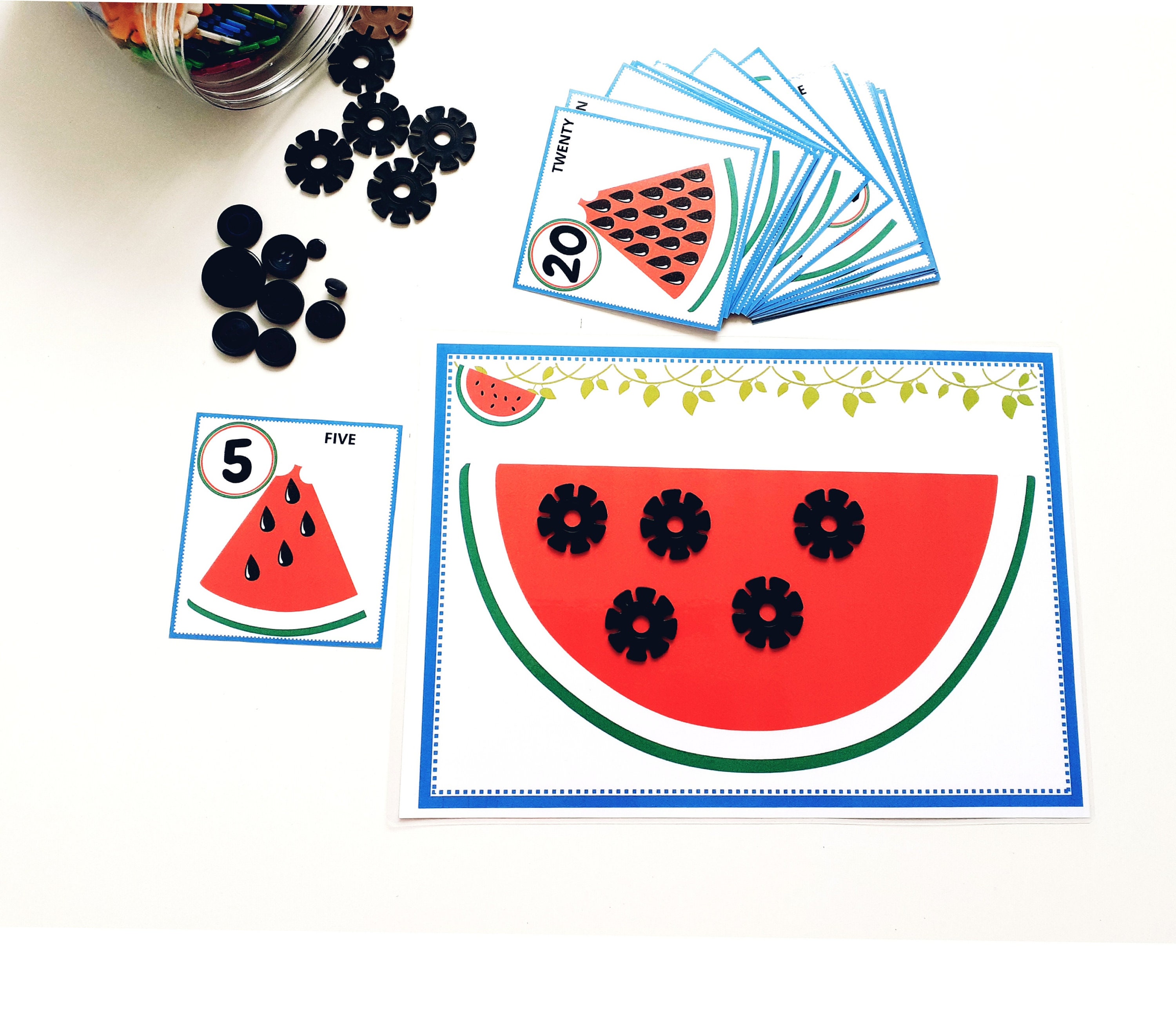 Watermelon Seed Counting Activity for Toddlers and - Etsy