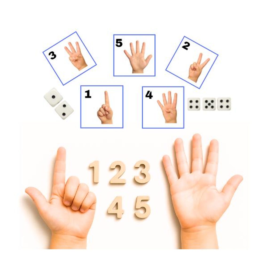 Learn to Count 1-5 | Finger Counting Printable | Numbers Matching Game ...