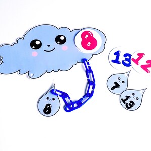 Rain Chains Counting Activity, Fine Motor Counting, Learn Numbers 1-20 ...