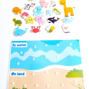 Sorting Land Animals and Water Animals for Toddlers and Preschoolers - Etsy