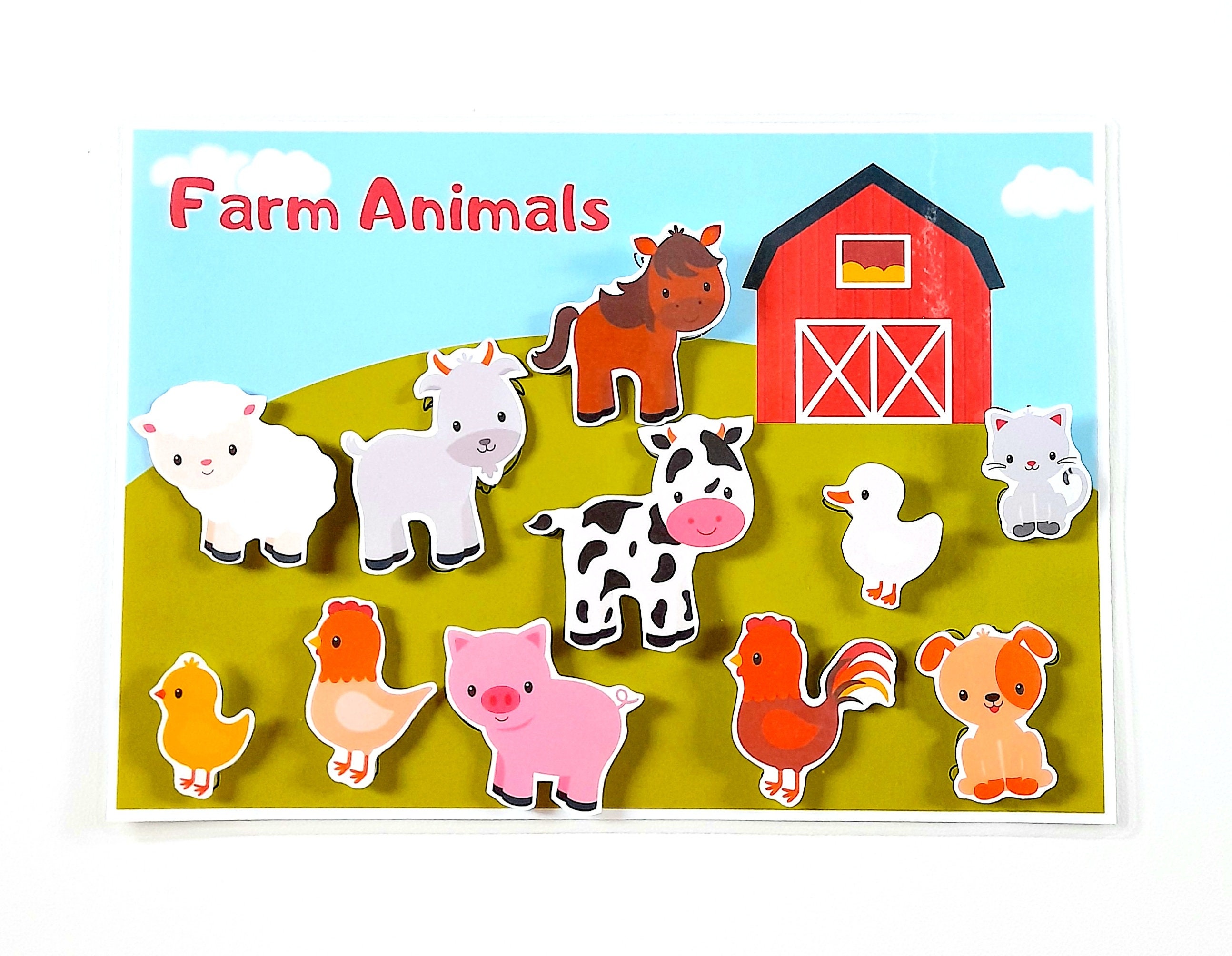 Animal Matching Game Farm Animal Matching Memory Game - Etsy