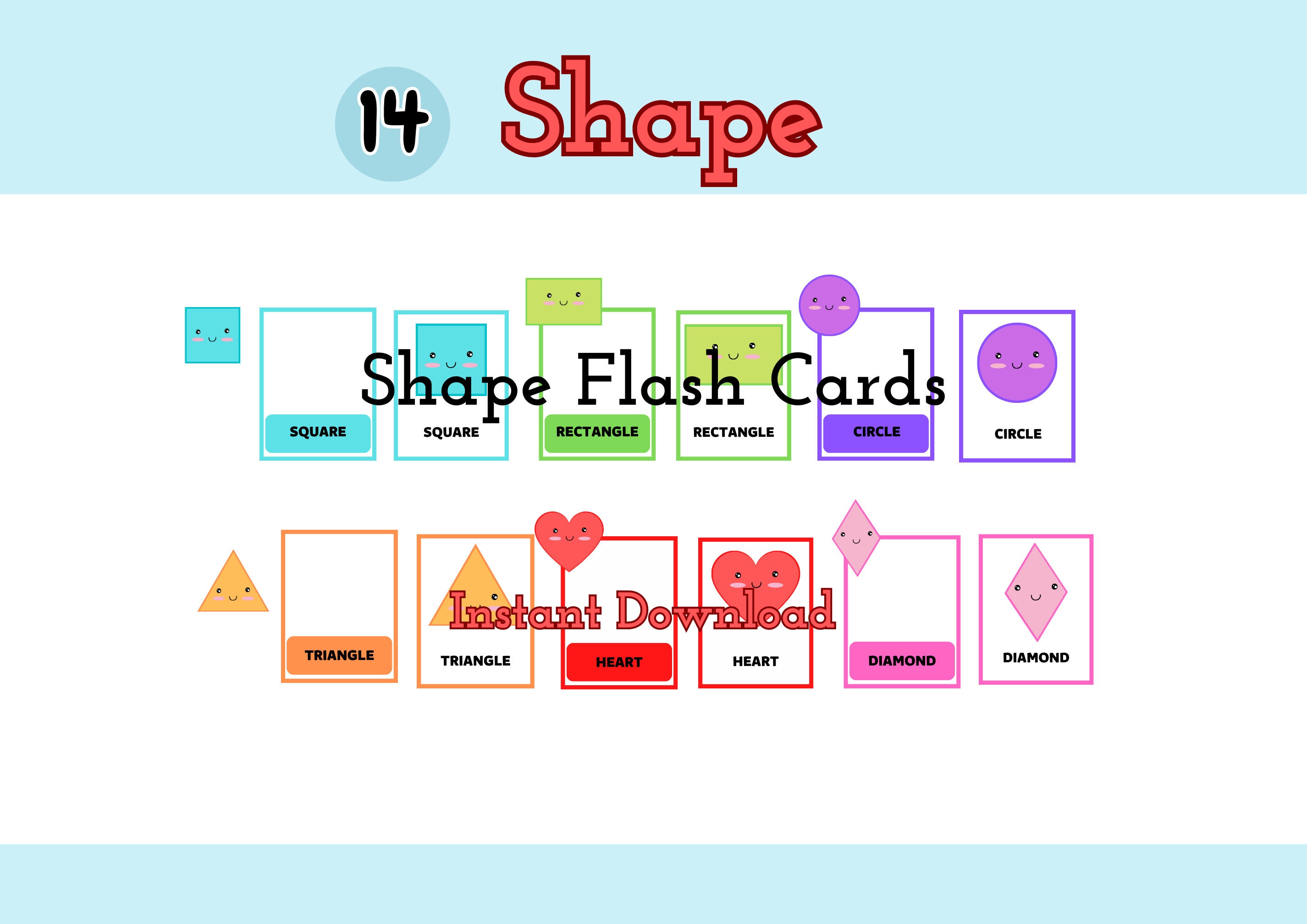 Shape Flash Cards, Shape Matching Worksheet, Shape Matching Game, Shape ...