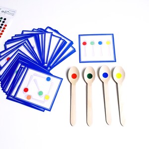 Spoon Pattern Activity, Color Matching Game - Etsy