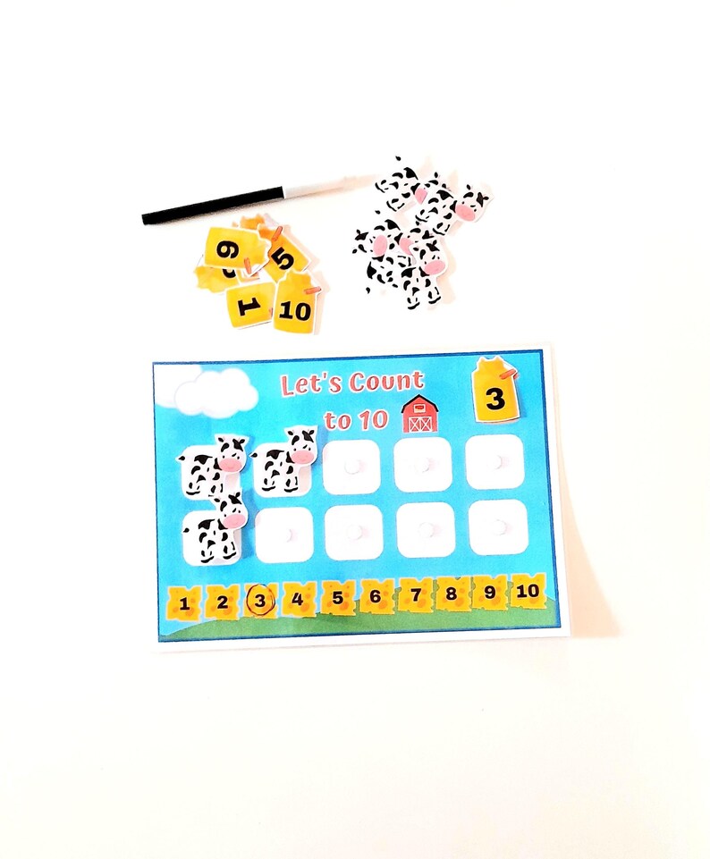 Farm Counting Activity Numbers 1 to 10 Count for Kids - Etsy