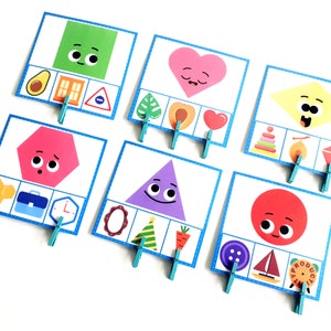Shape Flash Cards, Shape Matching Worksheet, Shape Matching Game, Shape ...