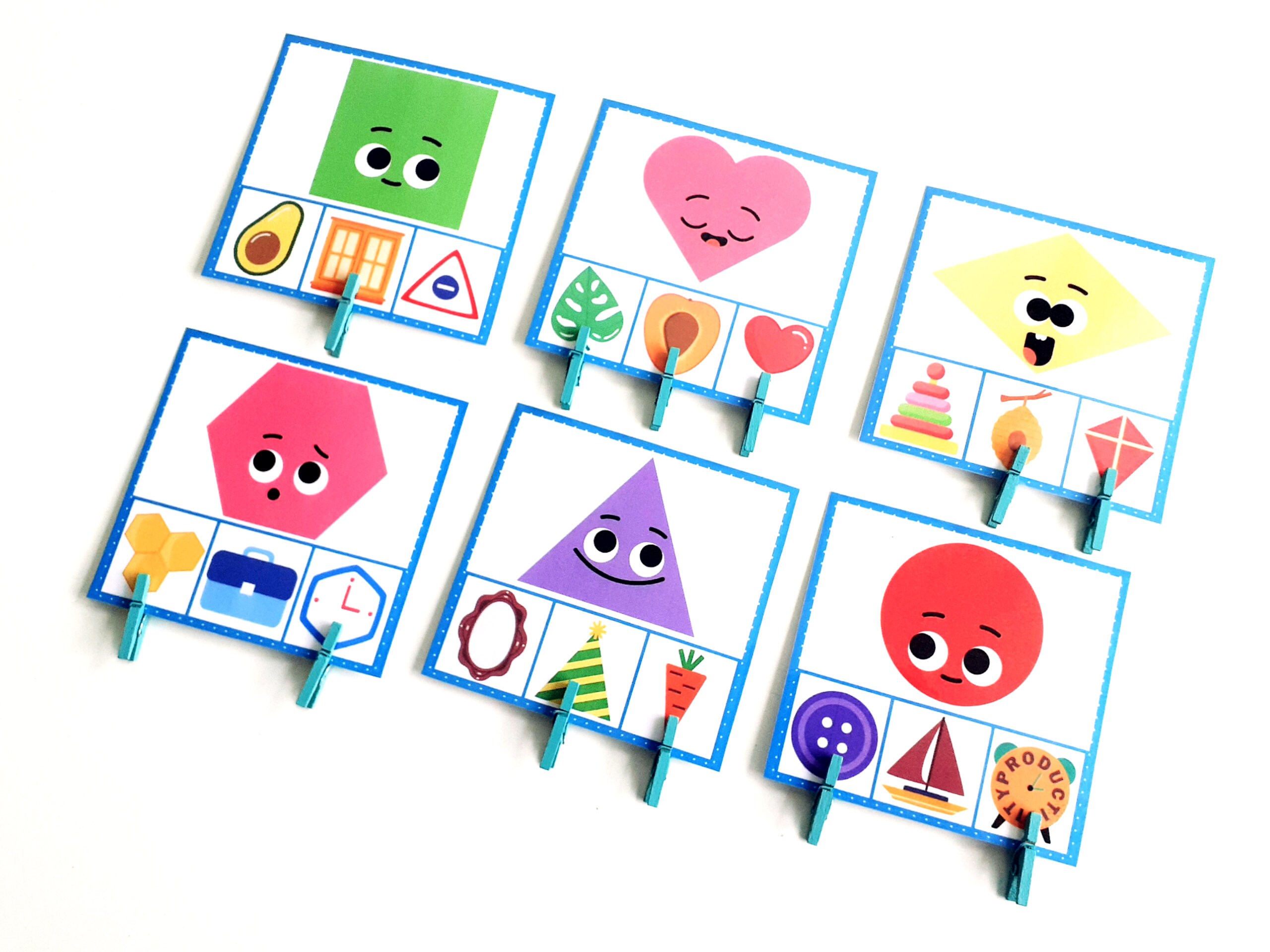 Shape Flash Cards, Shape Matching Worksheet, Shape Matching Game, Shape ...