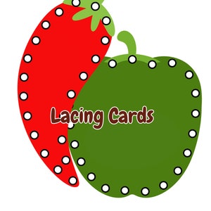 Fruits and Vegetables Lacing Activity, Toddler Lacing Practice, Preschool Fine Motor Skills ...