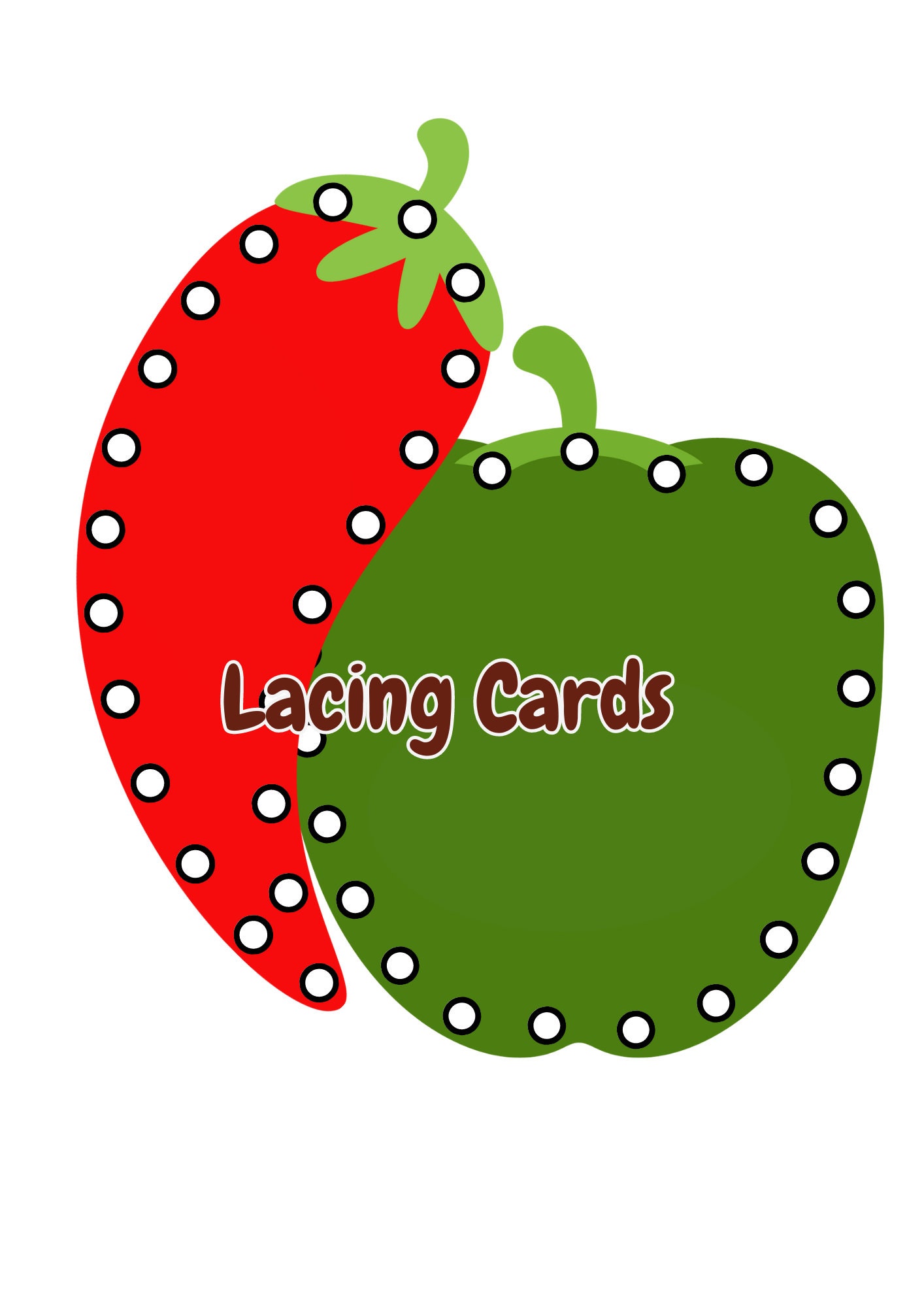 Fruits and Vegetables Lacing Activity, Toddler Lacing Practice ...
