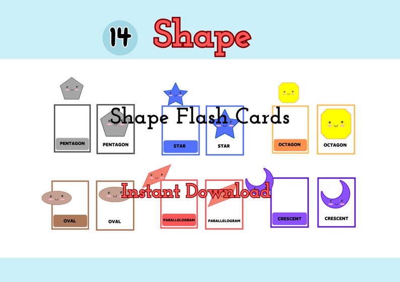 Shape Flash Cards, Shape Matching Worksheet, Shape Matching Game, Shape ...