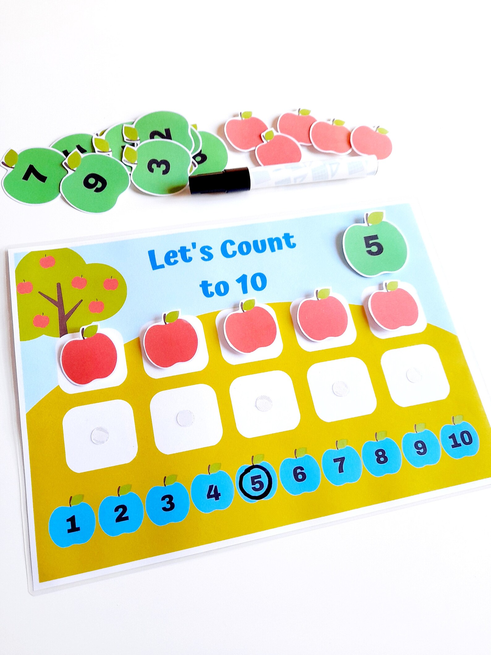 Apple Counting Activity Numbers 1 to 10 Count for Kids - Etsy
