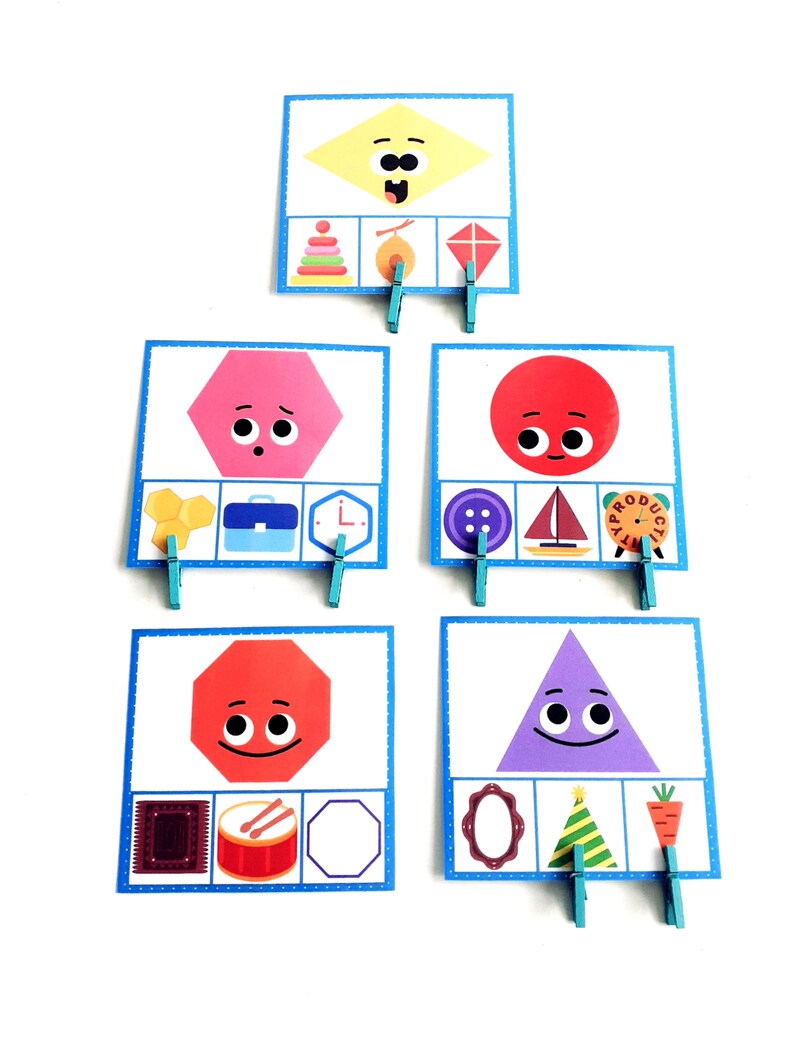 Shape Flash Cards, Shape Matching Worksheet, Shape Matching Game, Shape ...