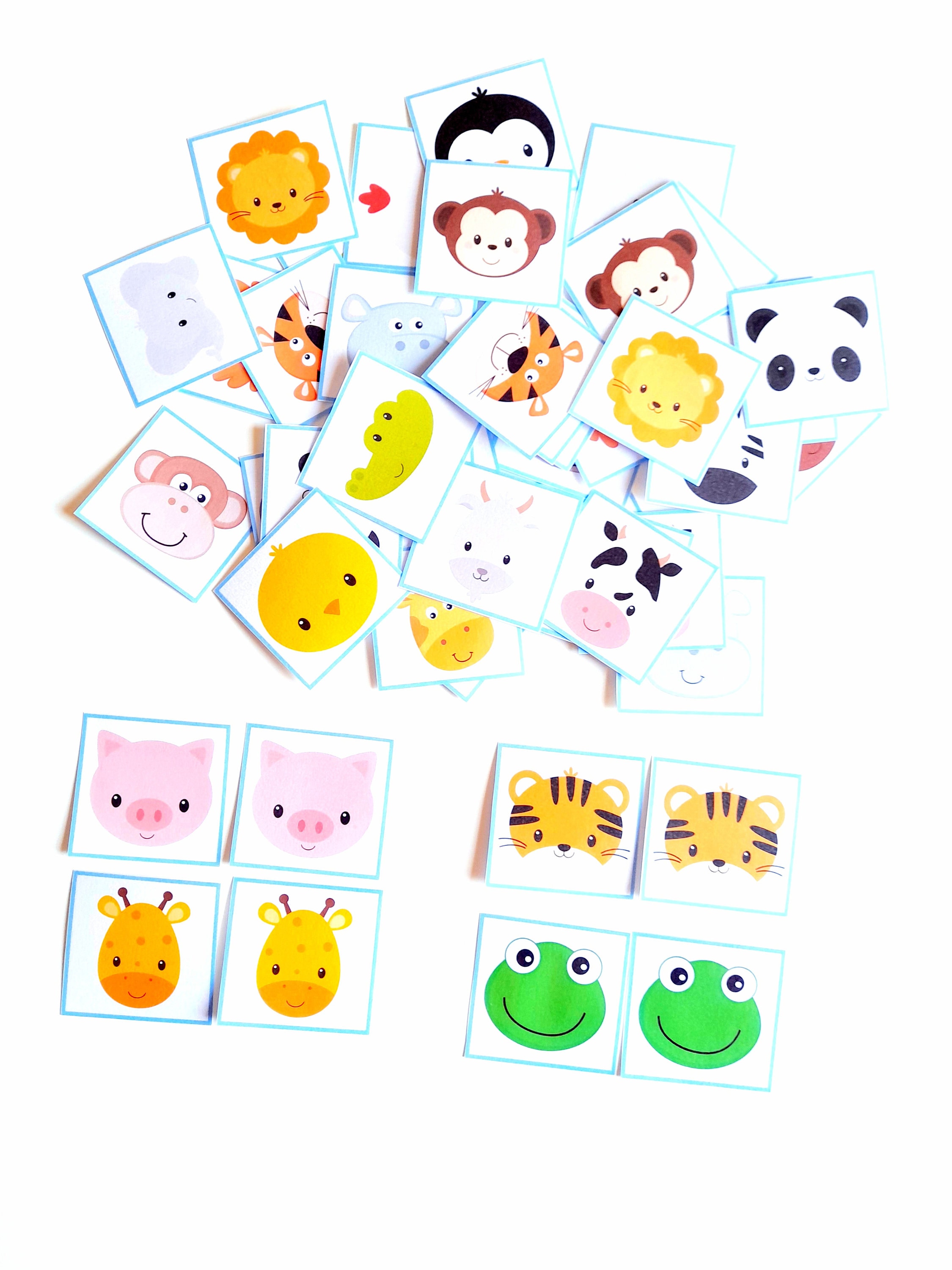 Animal Head Matching Activity and Match the Same Pictures for Toddlers ...
