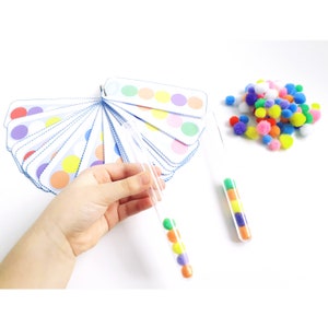 Color Activity With Pompoms, Fine Motor Activities for Toddlers and ...