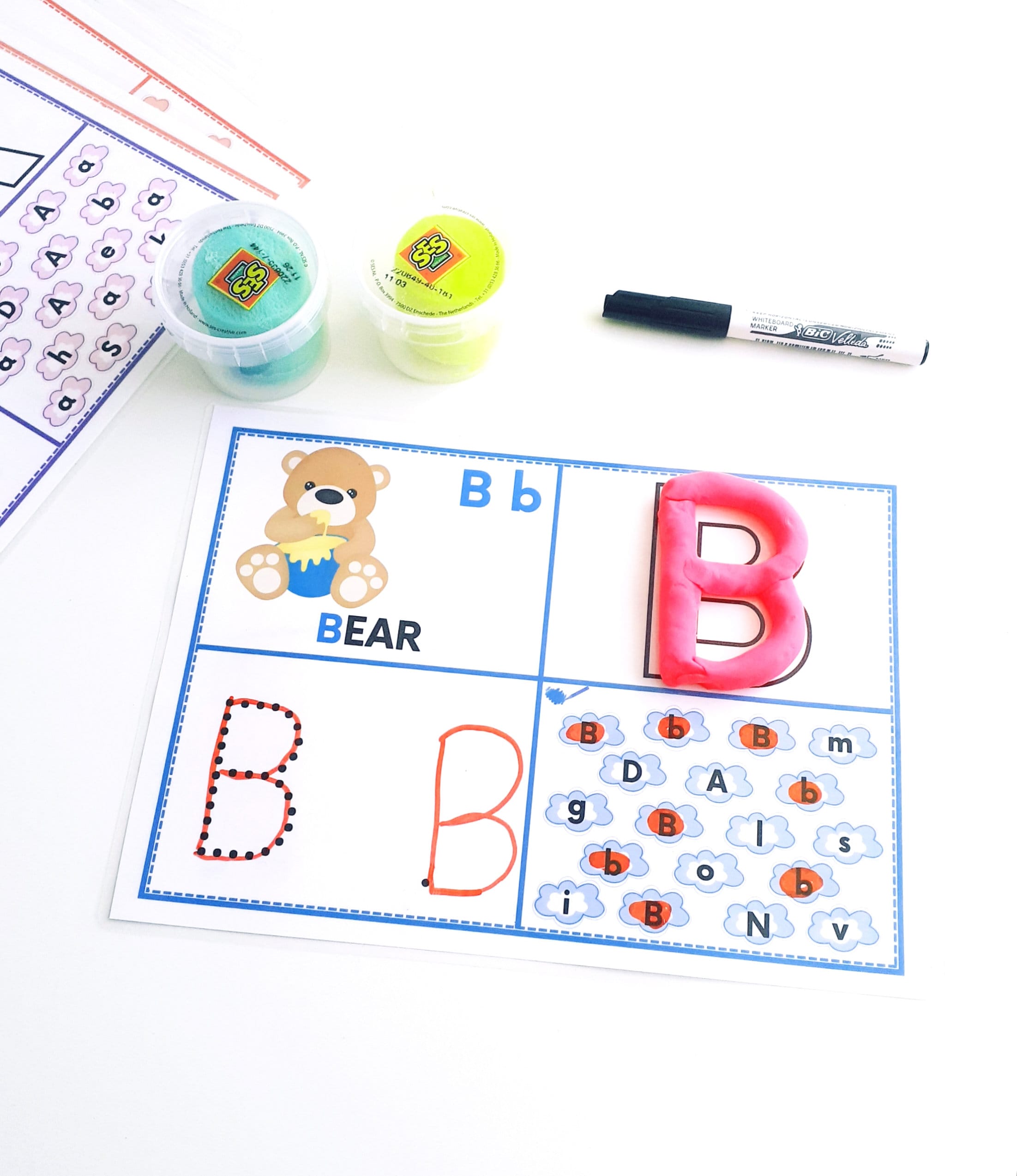 Preschool Printable Alphabet Play Dough Mats ABC Tracing - Etsy