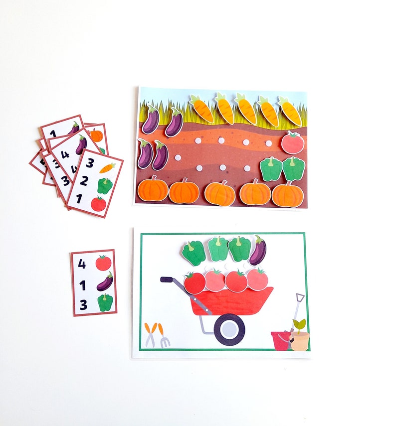 Vegetable Counting Activity for Toddlers and Preschoolers - Etsy