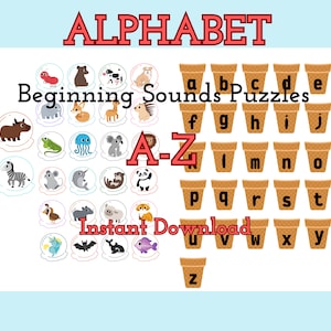 Beginning Sounds Puzzles, Alphabet Matching, Phonics Activity for Kids ...