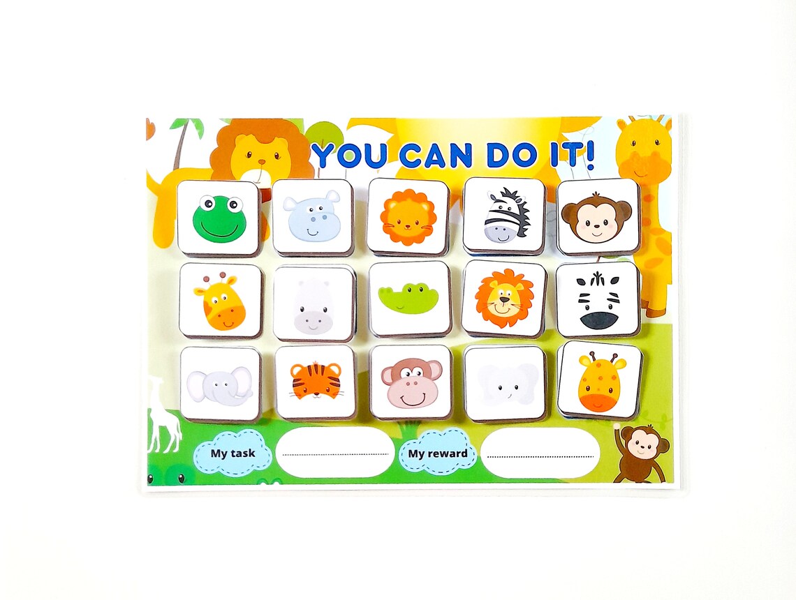 Safari Reward Chart Printable Behavior Chart Responsibility - Etsy