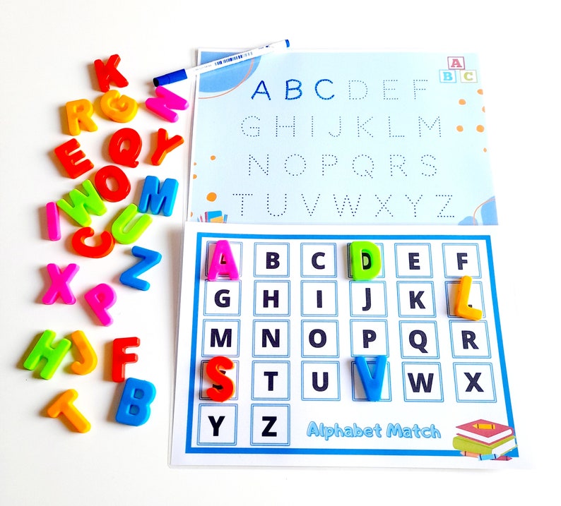 Match the Letters and Tracing Alphabet - Etsy