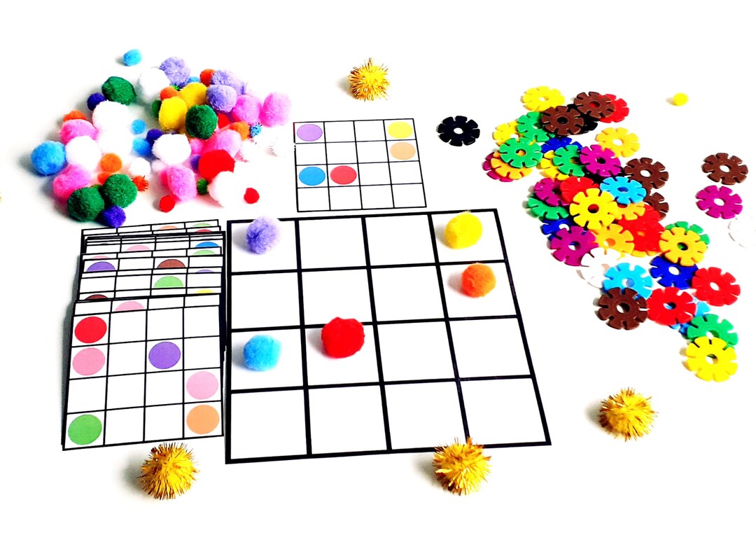 Pattern Activity With Pompoms, Fine Motor Skills - Etsy