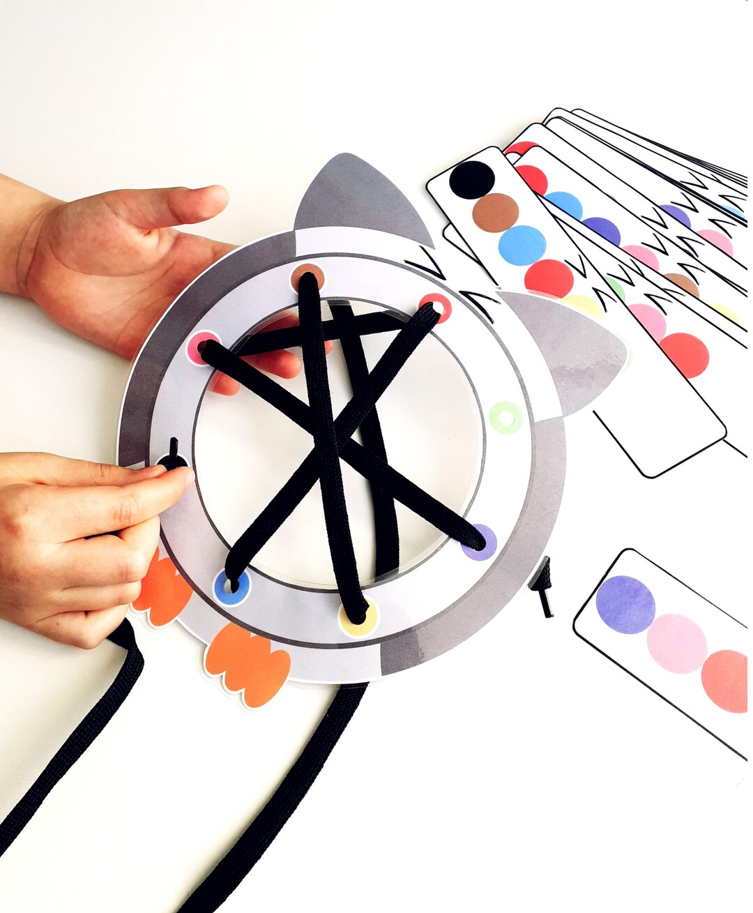 Color Treading Pattern , Fine Motor Skills, Color Mtaching Game. - Etsy