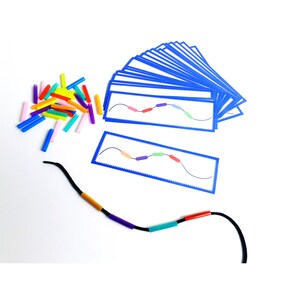 Straw Threading Repeating Pattern Activity and Fine Motor Skills for ...