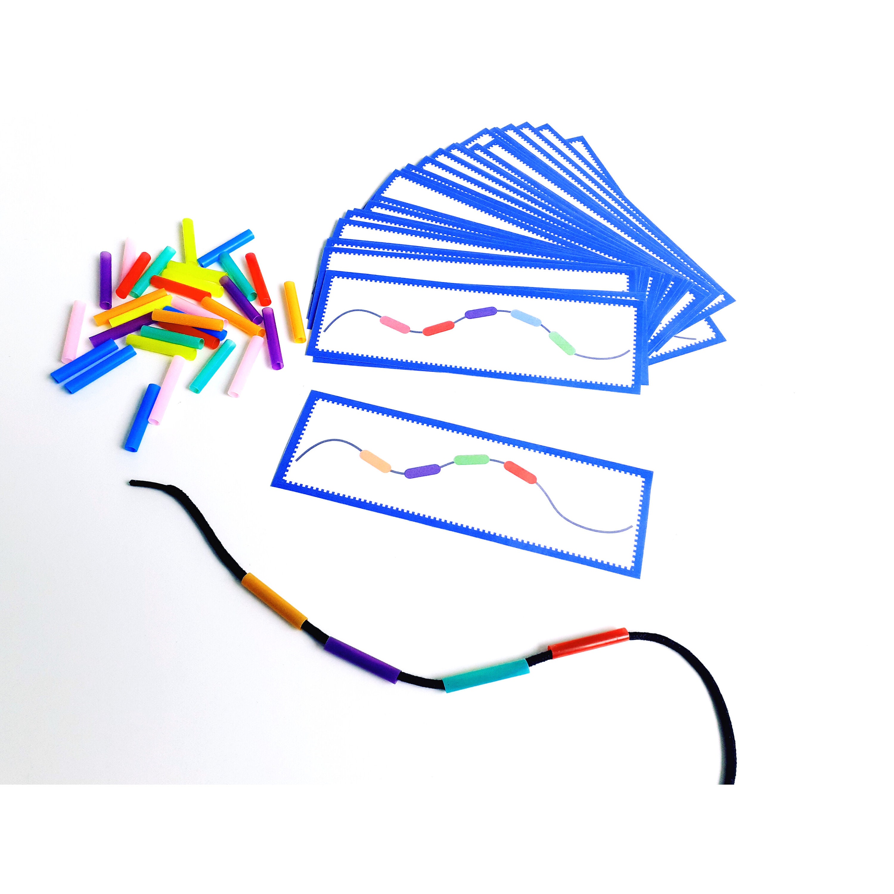 Straw Threading Repeating Pattern Activity and Fine Motor Skills for ...