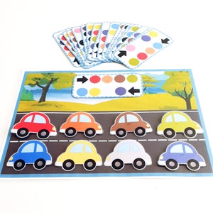 Car Pattern Activity, Colors Matching and Fine Motor Skills - Etsy