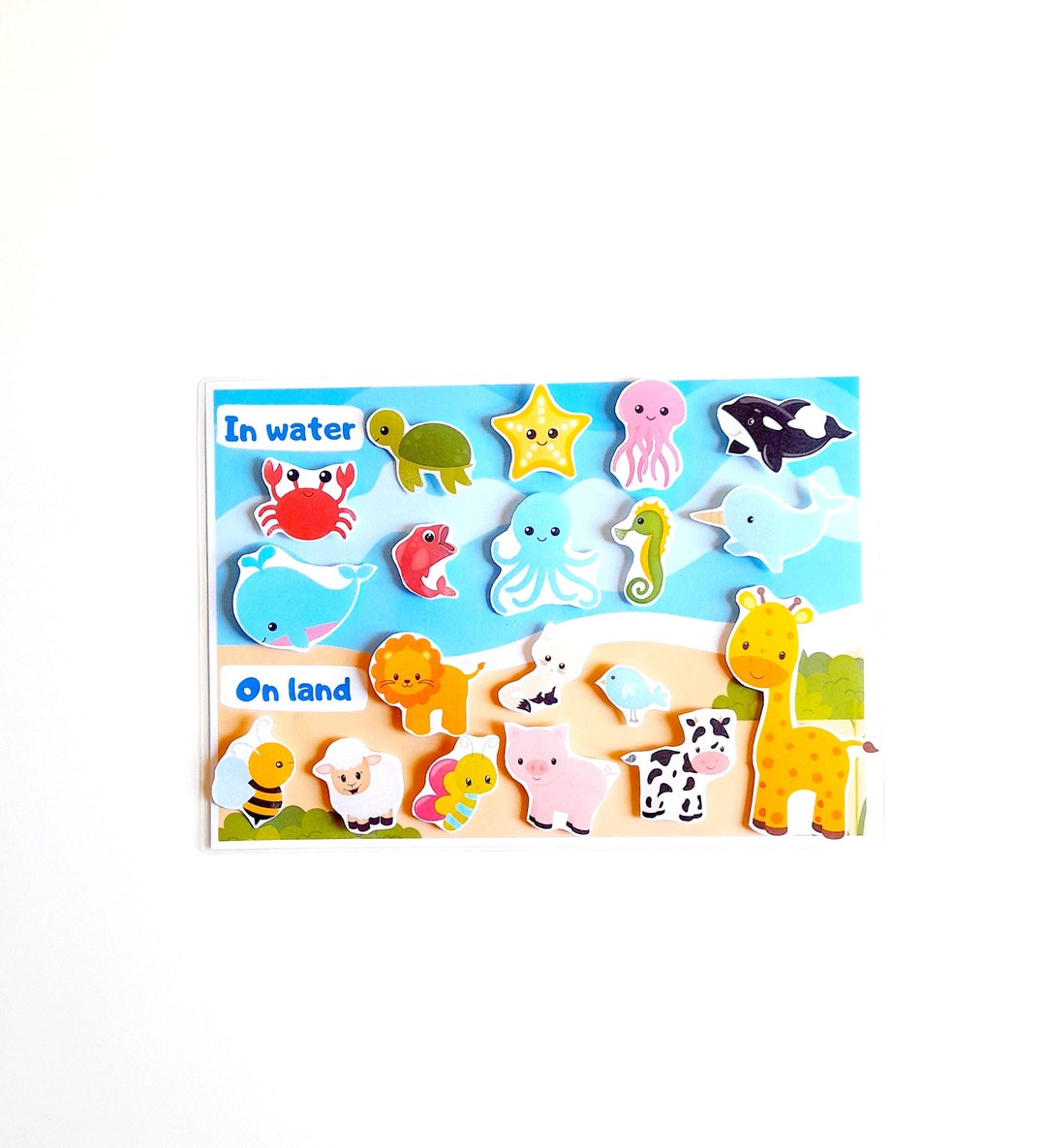 Sorting Land Animals and Water Animals for Toddlers and Preschoolers - Etsy