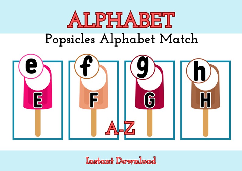 Popsicle Alphabet Match, Alphabet Matching Game, Beginning Sounds ...