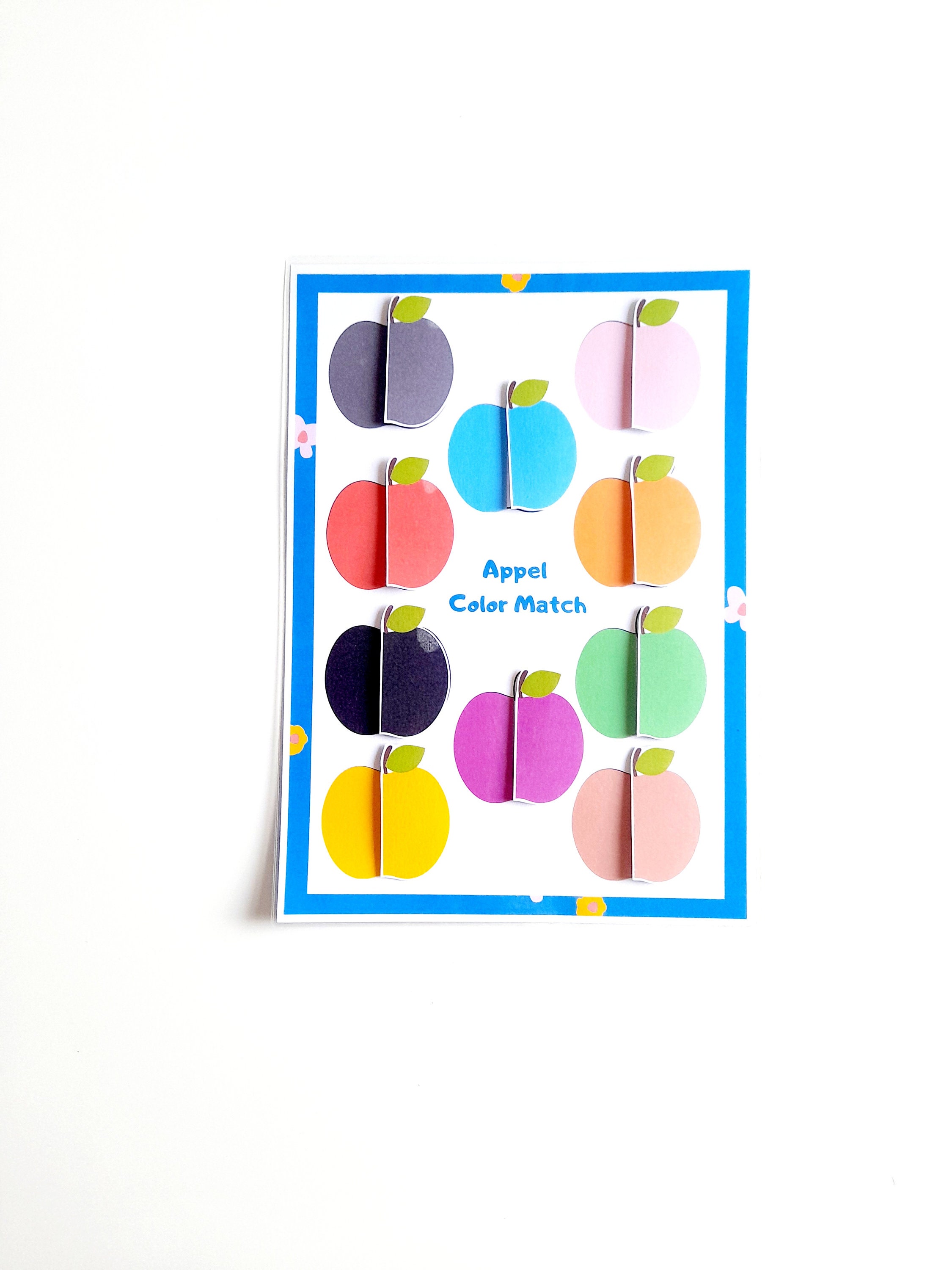 Color Matching Activity With Appel and Fine Motor Skills Worksheet for ...