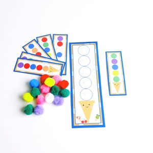 Build an Ice Cream With Pompoms, Fine Motor Activity - Etsy