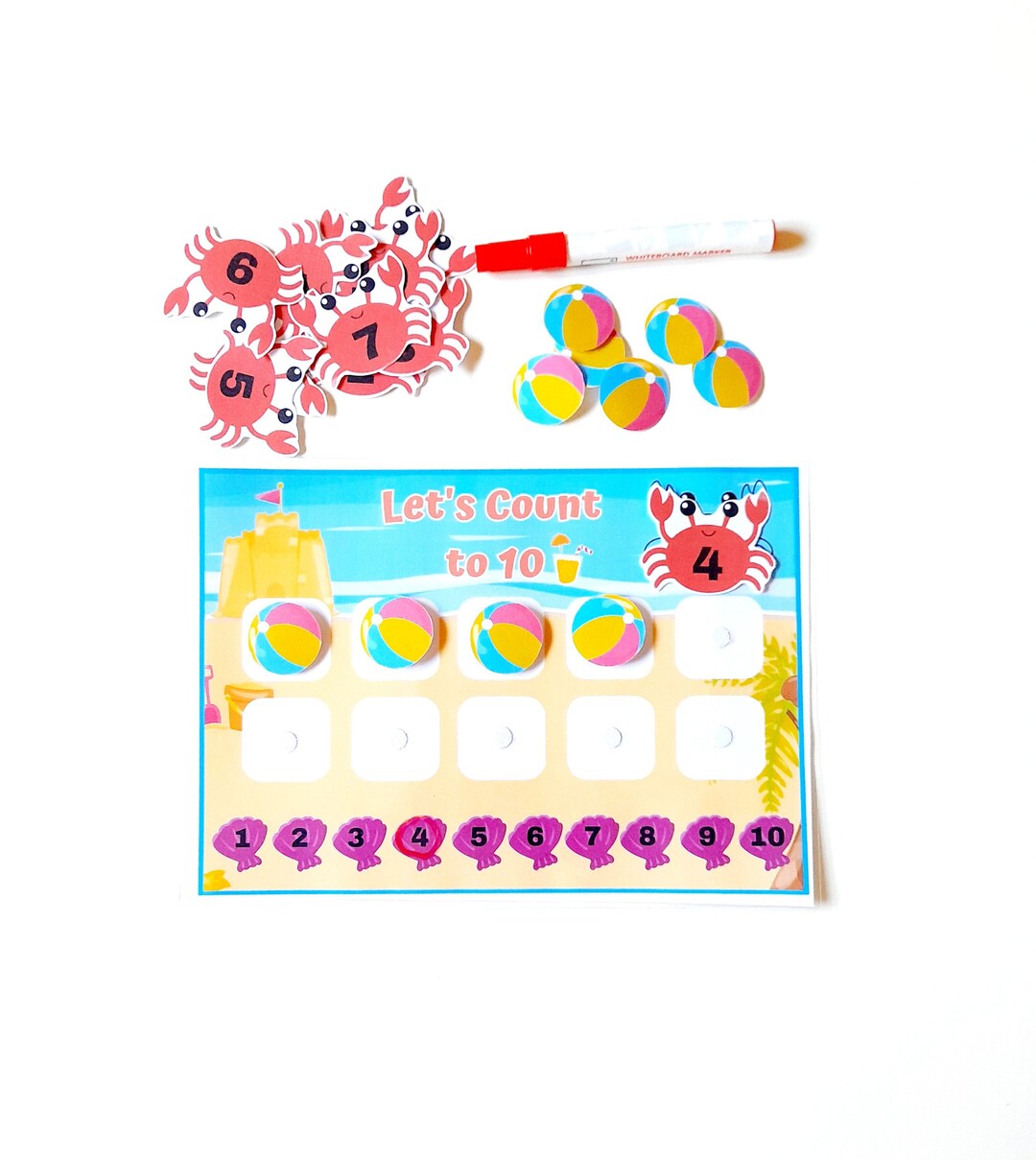 Summer Counting Activity Numbers 1 to 10 Count for Kids - Etsy