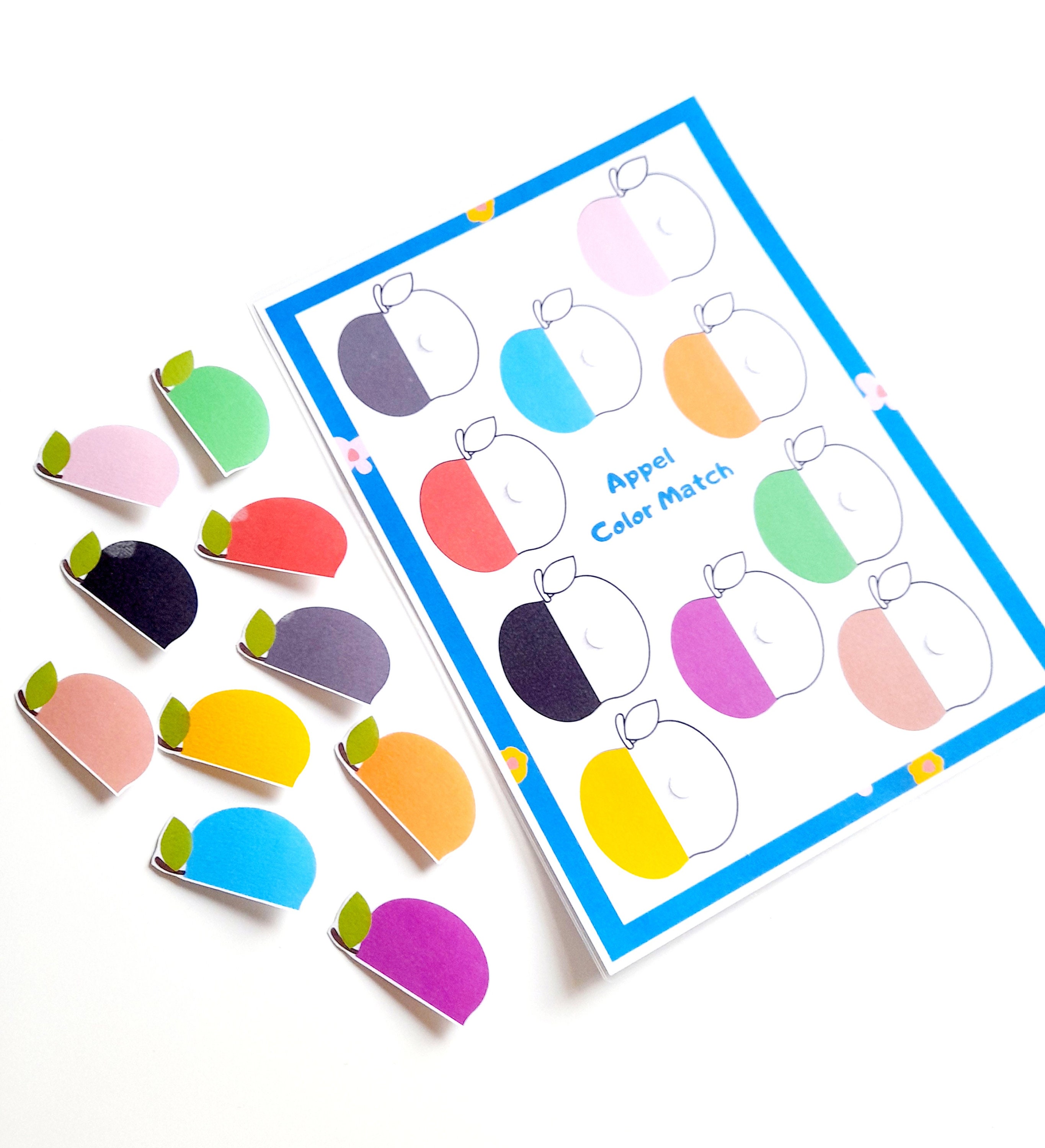 Color Matching Activity With Appel and Fine Motor Skills Worksheet for ...