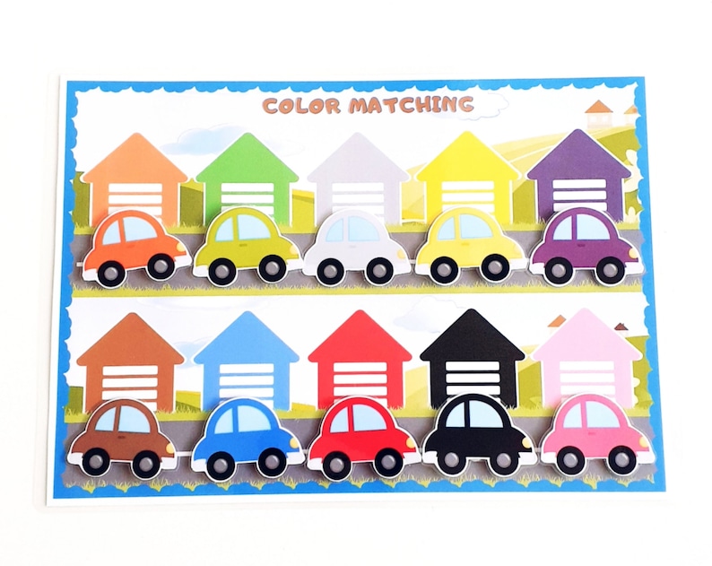 Color Sorting Matching Car Game Color Matching Activity - Etsy