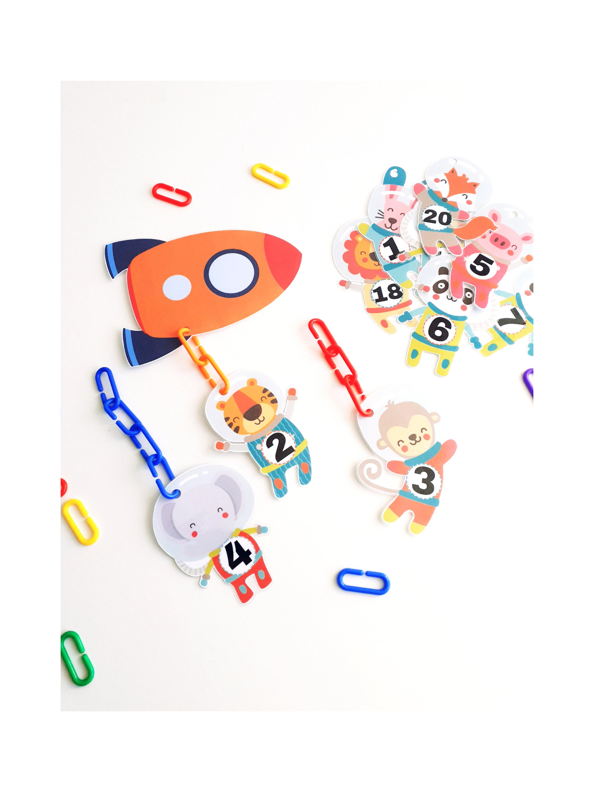 Space Counting Activity, Learn Numbers 1-20, Fine Motor Skills, 1-20 ...