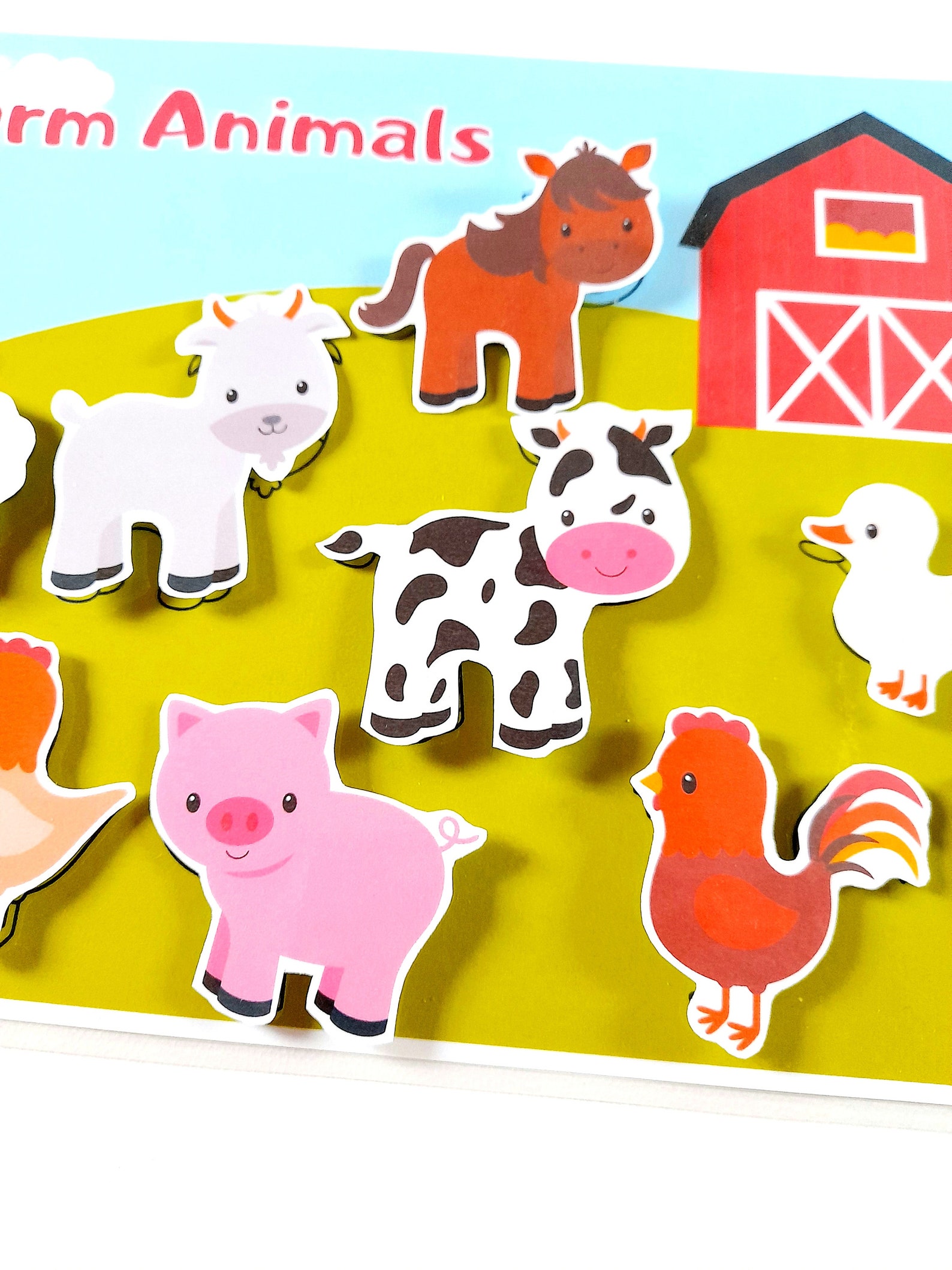 Animal Matching Game, Farm Animal Matching , Memory Game, Printable ...
