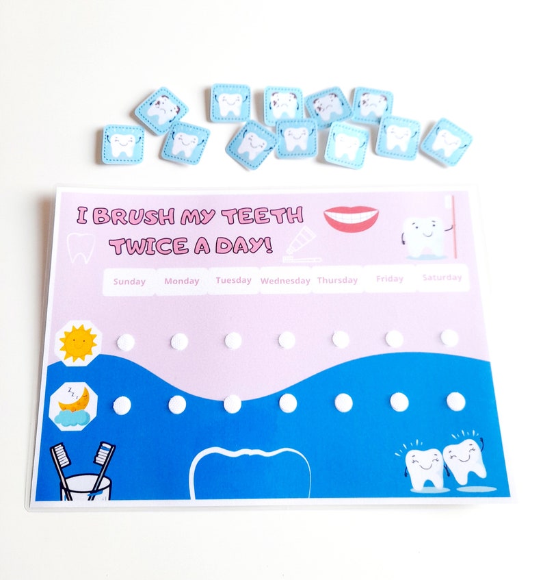 Teeth Brushing Chart Calendar for Kids and Daily Healthy Teeth - Etsy
