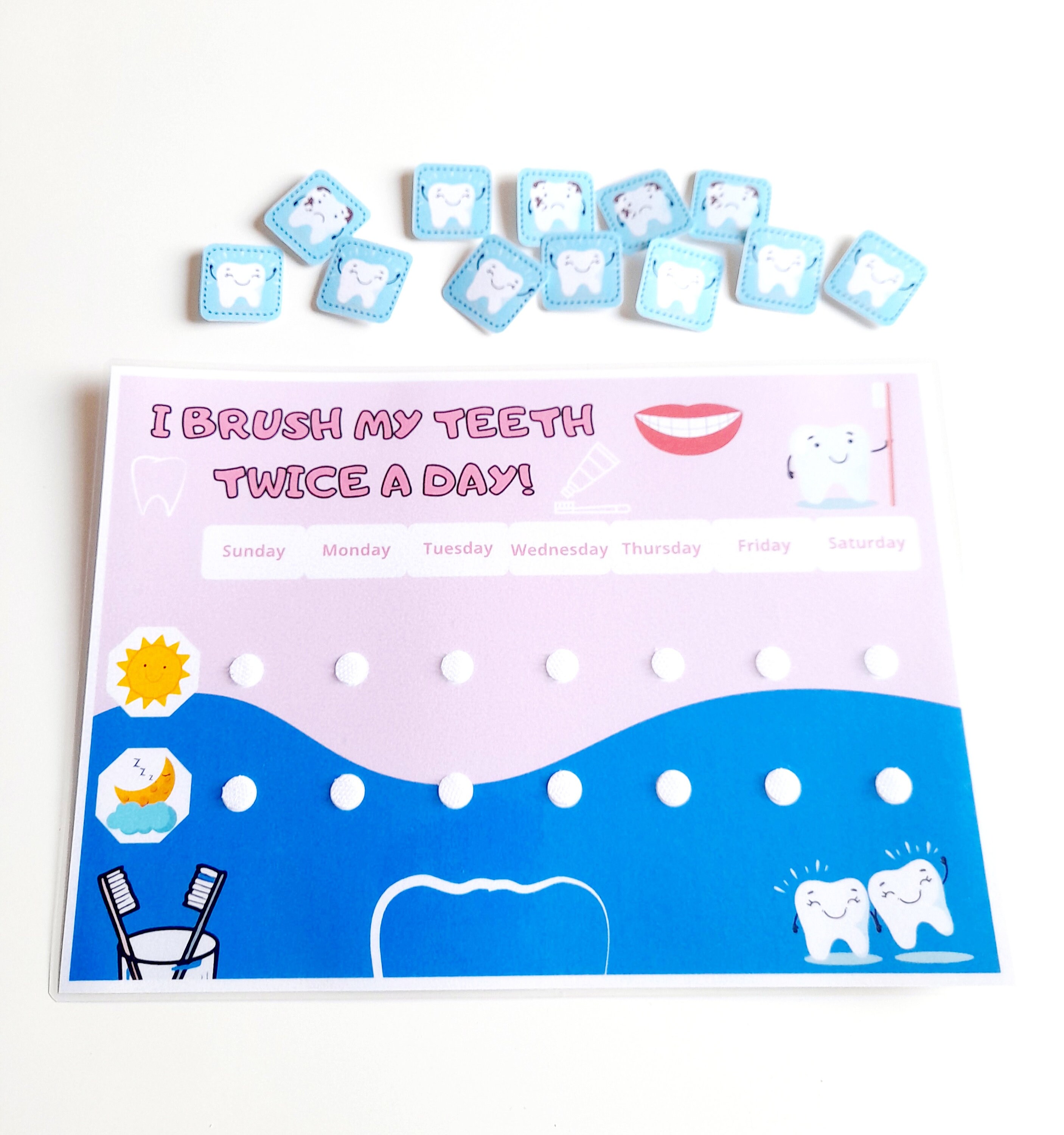 Teeth Brushing Chart Calendar for Kids and Daily Healthy Teeth - Etsy