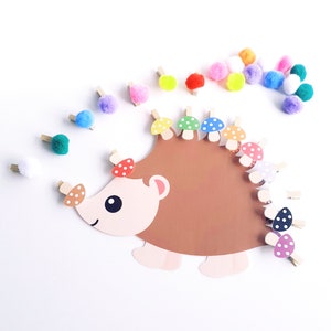 Hedgehog Color Activity, Fine Motor Skills, Color Matching Game ...