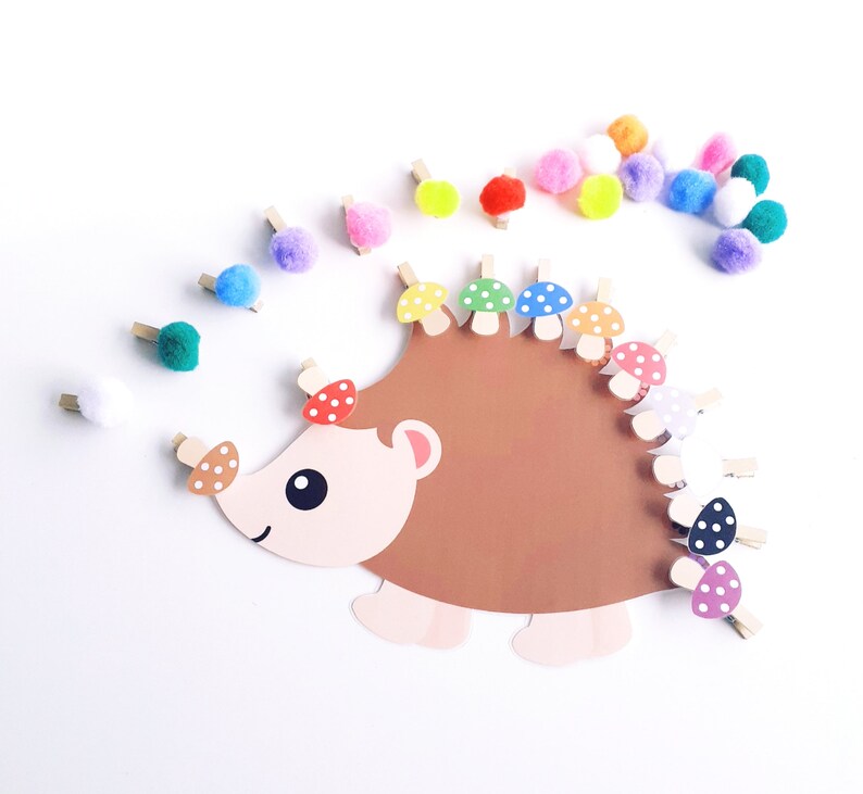 Hedgehog Color Activity, Fine Motor Skills, Color Matching Game ...