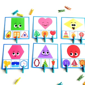 Shape Flash Cards, Shape Matching Worksheet, Shape Matching Game, Shape ...