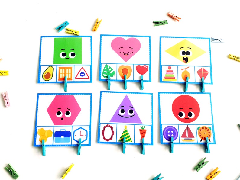 Shape Flash Cards, Shape Matching Worksheet, Shape Matching Game, Shape ...