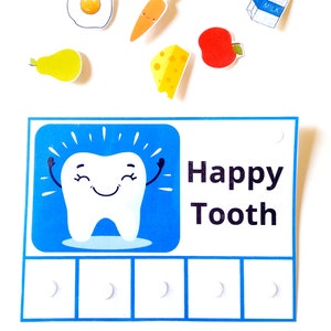 Sad and Happy Tooth, Dental Health Printable Worksheet for Toddlers ...
