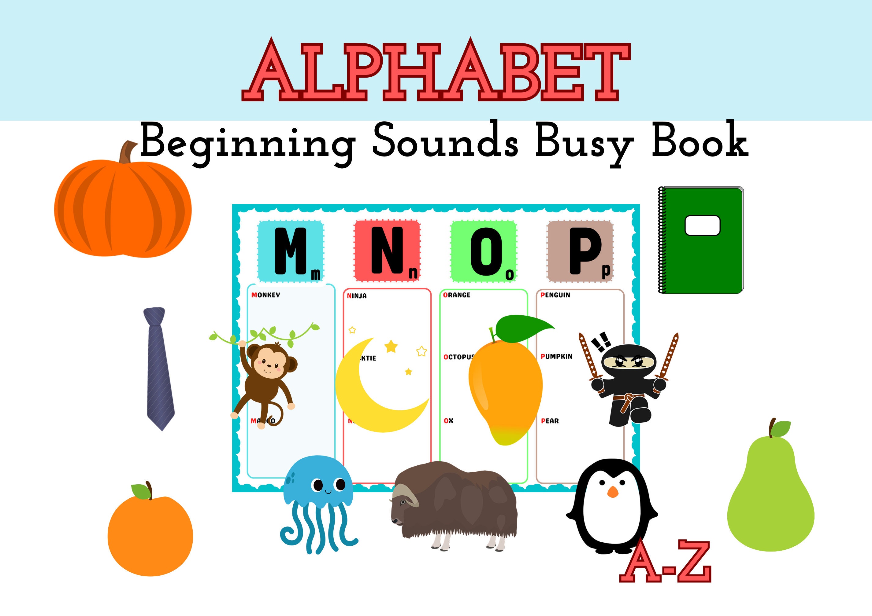 Beginning Sound Worksheet , Beginning Sounds Busy Book, Alphabet ...