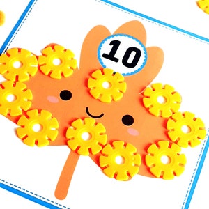 Leaf Counting Activity, Counting With Pompoms, Fine Motor Skills ...