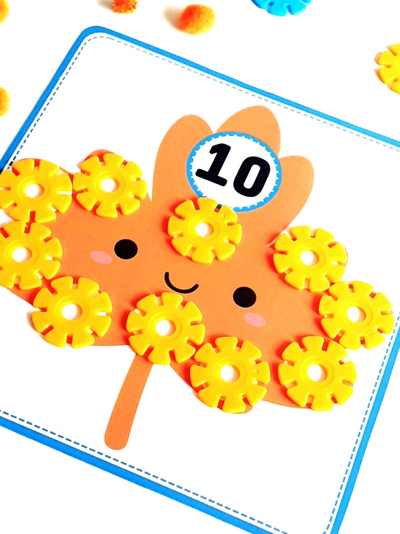Leaf Counting Activity Counting With Pompoms Fine Motor - Etsy