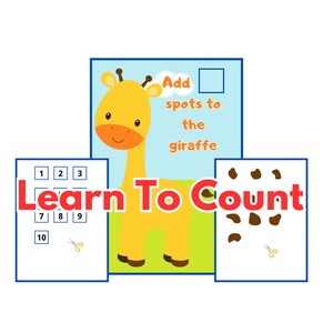 Giraffe Counting Activity Numbers 1 to 10 Count for Kids - Etsy