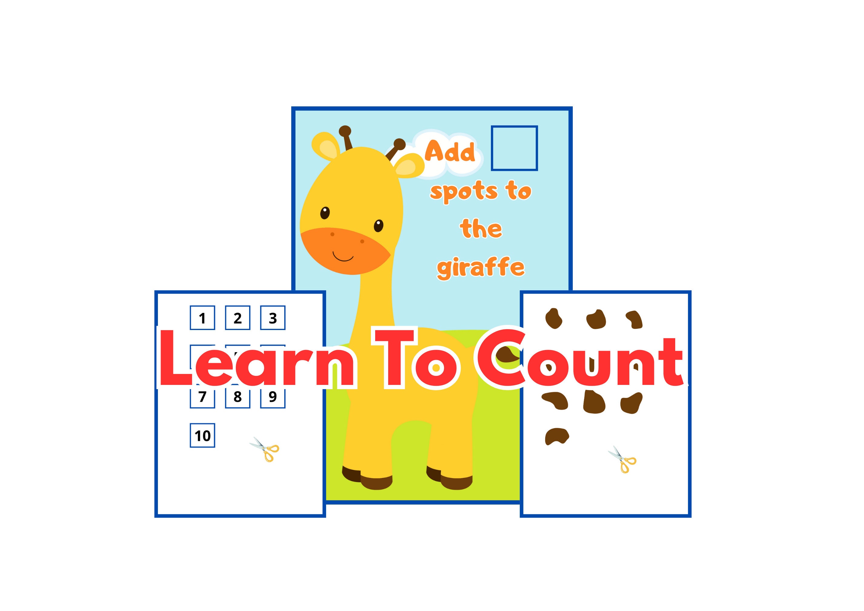 Giraffe Counting Activity Numbers 1 to 10 Count for Kids - Etsy